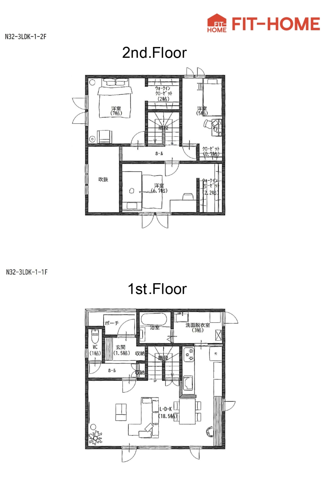 32坪（N32-3LDK-1） – 企画型注文住宅Fit-Home